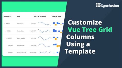 syncfusion on linkedin customize vue tree grid columns using a template