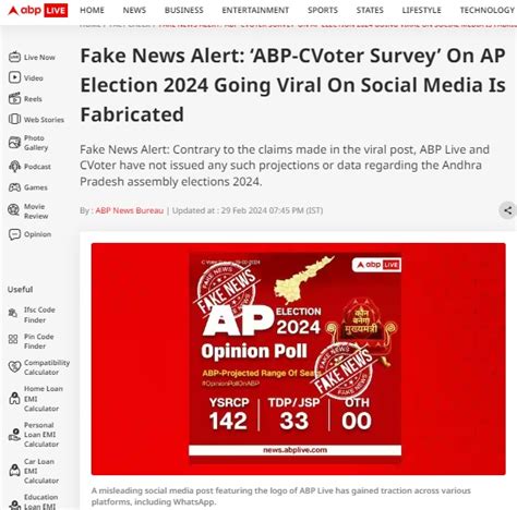 Fact Check Fake ‘abp Cvoter Opinion Poll For Andhra Pradesh Elections