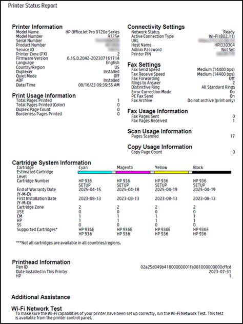 Hp Officejet Pro 9110 9120 9130 Printers Printing Self Test Pages