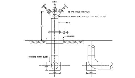 Angle Hose Valve Installation Cad Drawing Dwg File Cadbull Fire