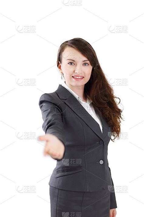 友好的女商人伸出手来握手