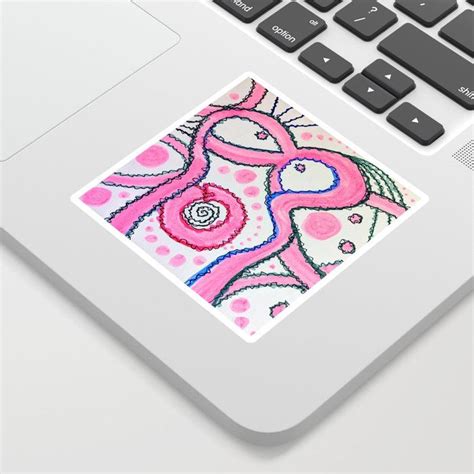 Pink Abstract Kiss Sticker By Frilen Art Society6 Pink Abstract