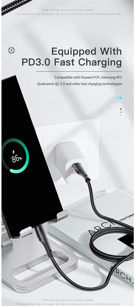 Essager Usb Type C Cable 100w 5a Usb Type C Pd Fast Charging Charger Cord For Macbook Samsung