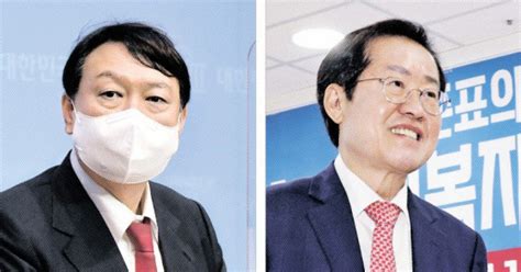 국힘 대선후보 적합도 윤석열·홍준표 27 공동 1위 초접전