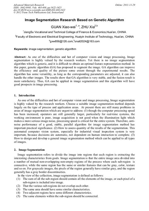 Image Segmentation Research Based On Genetic Algorithm Scientificnet
