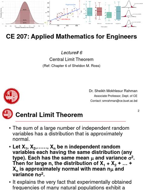 Ce 207 Lecture 06 Central Limit Theorem Download Free Pdf Variance Standard Deviation