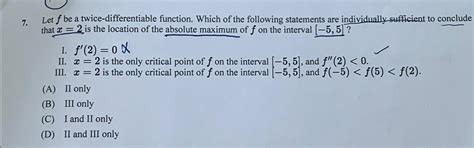 Solved Let F Be A Twice Differentiable Function Which Of Chegg