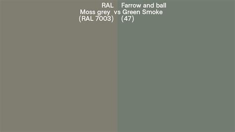 Ral Moss Grey Ral 7003 Vs Farrow And Ball Green Smoke 47 Side By