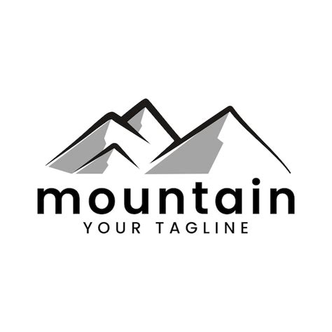 Design De Logotipo De Vetor Do Pico Da Montanha Vetor Premium