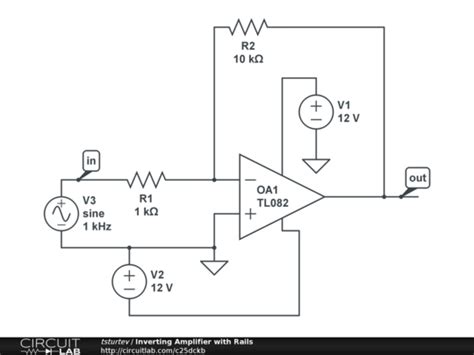 Inverting Amplifier With Rails Circuitlab