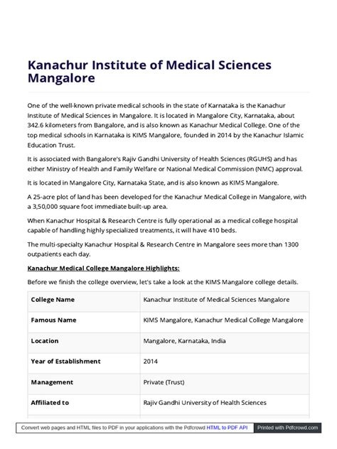 Getadmissioninfo Com Kanachur Institute Of Medical Scien Download