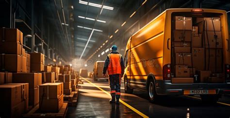 Loader In A Warehouse Loading And Delivery Of Products Purchases