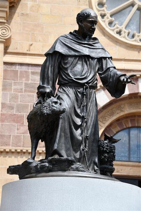 Bronze Statue Of St Francis Of Assisi At Cathedral Basilica Of St
