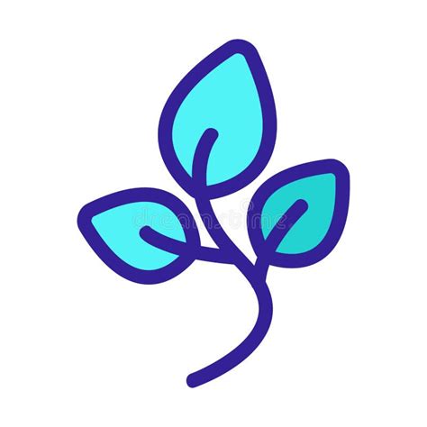 Green Foliage Icon Vector Isolated Contour Symbol Illustration Stock