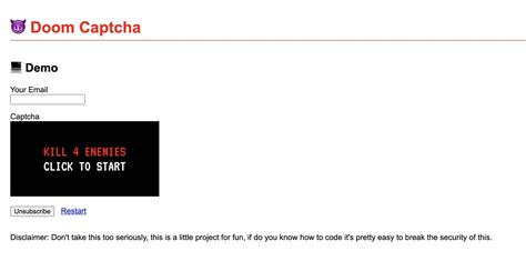 Doom Captcha Un Captcha Qui Dépoussiére Le Traditionnel Captcha