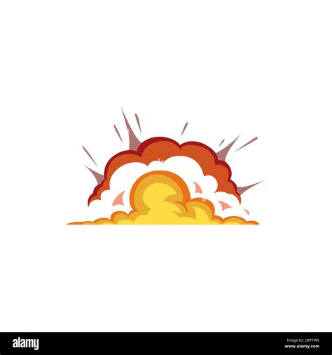 Effet De Rafale Explosion De Bombe De Nuage De Feu Isolé Boom Plate