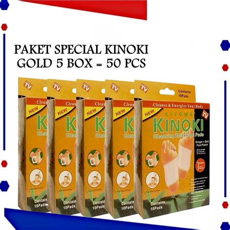 Lowprice Paket Special 5 Box Isi 50 Pcs Kinoki Gold Koyo Detox