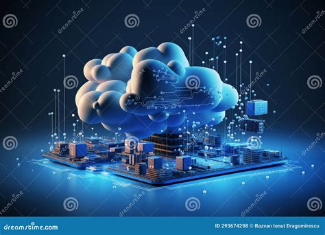 Cloud Computing Concept Where Data And Information Seamlessly Flow And Interact Within A