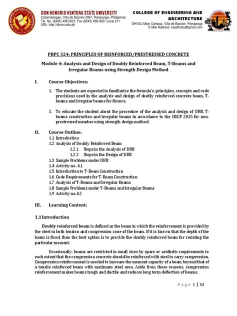 Module 4 Pdf Beam Structure Reinforced Concrete