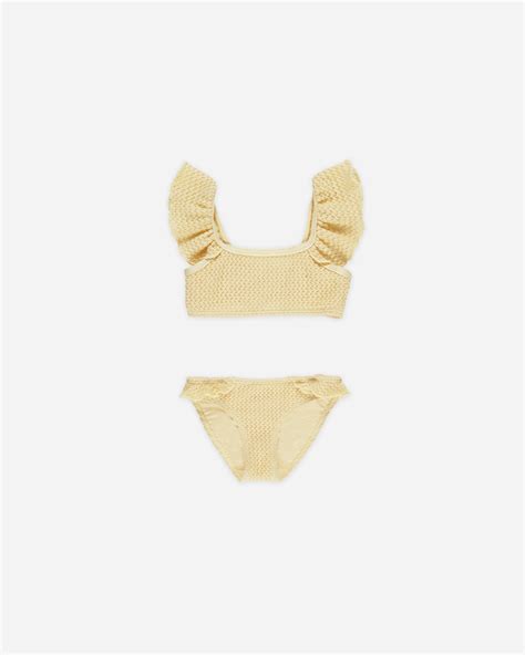 Hanalei Bikini Yellow Crochet Rylee Cru Canada