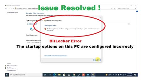 BitLocker Error The Startup Options On This PC Are Configured Incorrectly Solved YouTube
