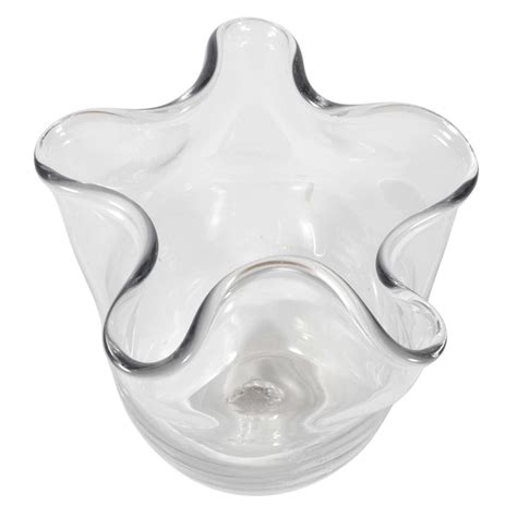 Willow Crossley Pie Crust Edge Clear Glass Vase 4