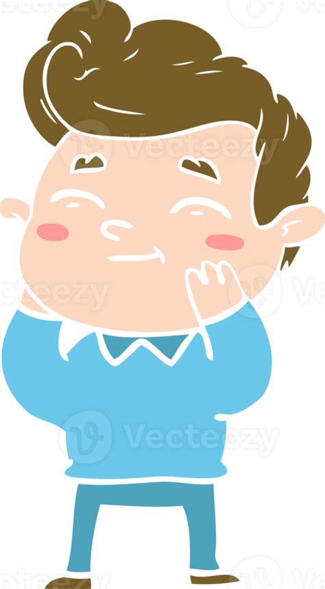 Happy Flat Color Style Cartoon Man 44984019 Png