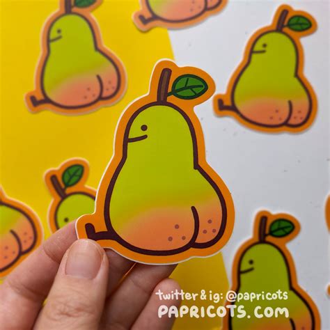 Pear Booty Vinyl Sticker Papricots