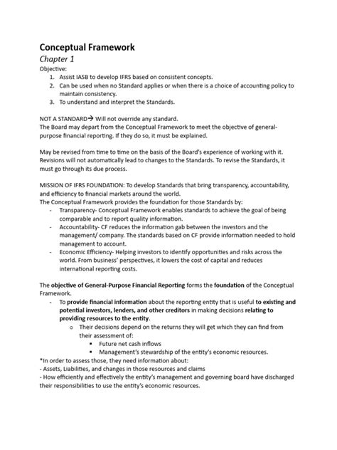 Conceptual Framework Notes Pdf Financial Statement International