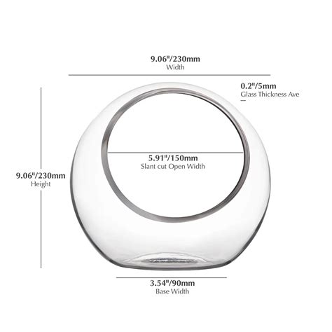Slant Cut Bowl Glass Vaseclear Round Globe Planter Terrarium Orbcandy