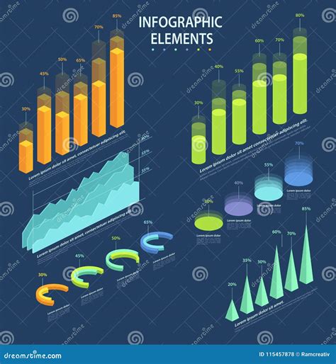 企业元素的infographic，一套统计数字 向量例证 插画 包括有 数字式 设计 海报 商业 115457878