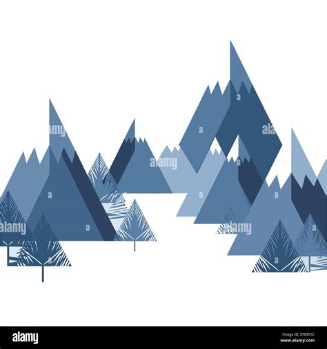 Flat Mountains Mountain Illustration Flat Design Minimalist