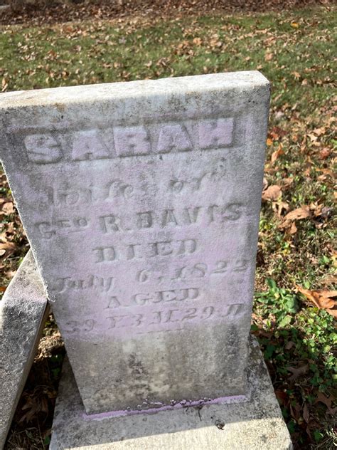 Sarah Sally” Bilbo Davis 1783 1822 Find A Grave Gedenkplek