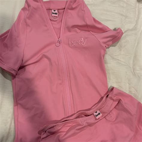 Body By Raven Pink Basic Skirt Set In Size Medium Depop