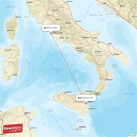 Direct Flights From Rome To Catania FCO To CTA Non Stop