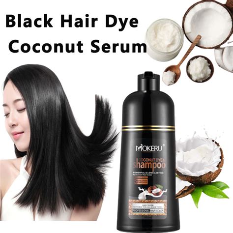 Mokeru Coconut Oil Black Hair Dye Shampoo White Hair Shampoo Cover