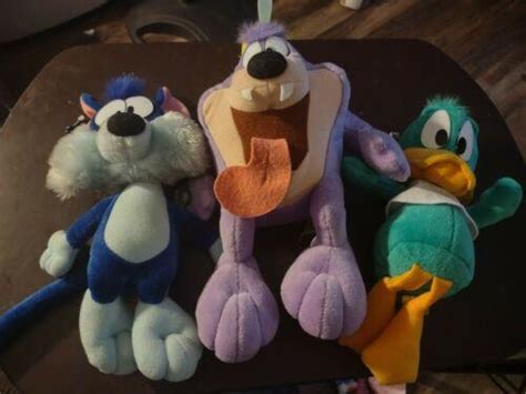 Lot Of 3 Vintage 1990 Applause Tiny Toons Plush Dizzy Furball Plucky