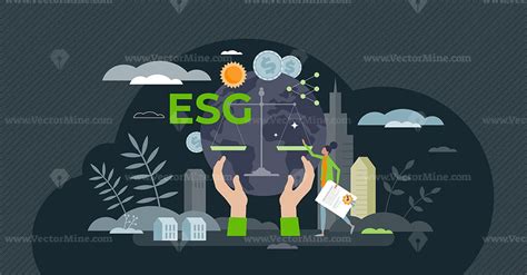 Esg Or Environmental Social Governance For Eco Strategy Tiny Person Concept Vectormine