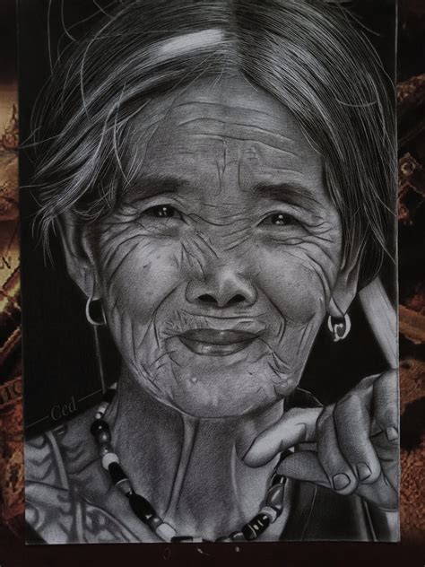 Apo Whang Od Drawn Using Charcoal And Black Pencils If Youre