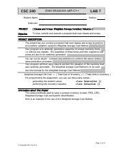 Lab 7 Docx CSC 240 Babe Name Data Structures With C LAB 7 Section Instructor PROJECT