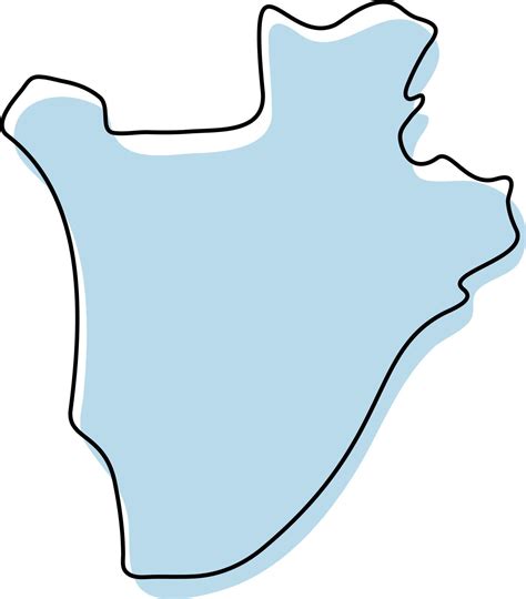 Stylized Simple Outline Map Of Burundi Icon Blue Sketch Map Of Burundi