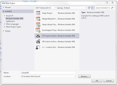 What Ben Knows Custom Actions With WiX And Visual Studio 2012