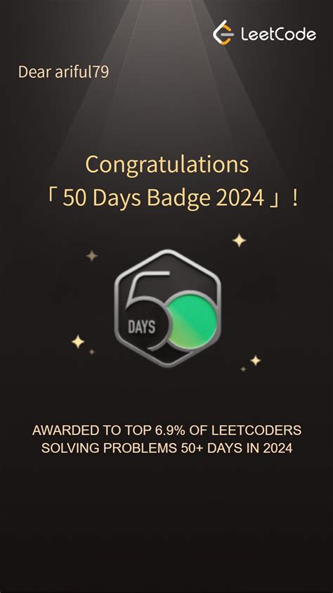 Md Ariful Islam On Linkedin Leetcode Codingjourney Milestoneachieved Itsnevertoolate