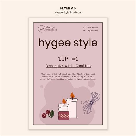Hygge 스타일 장식 전단지 템플릿 무료 Psd 파일