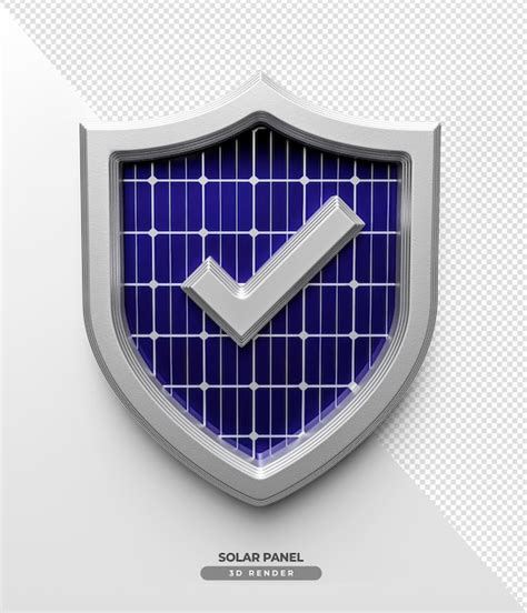 3d 현실적인 렌더링에서 태양 에너지 보호 기호 프리미엄 Psd 파일