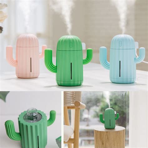 Portable Usb Mini Cactus Shape Cartoon Air Humidifier Essential Oil