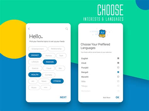 Choose Interests And Languages Ui 1 Images Behance