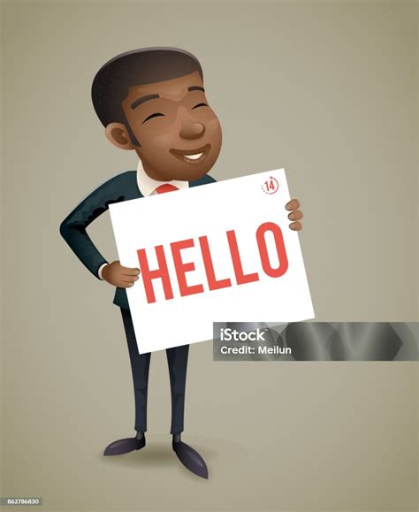 프레 젠 테이 션 아프리카 유럽 아프리카계 미국인 사업가 문자 데모 전화 카드 뱅킹 빈티지 손 아이콘 복고 만화 디자인 벡터 일러스트 레이 션 인사말 Publicity