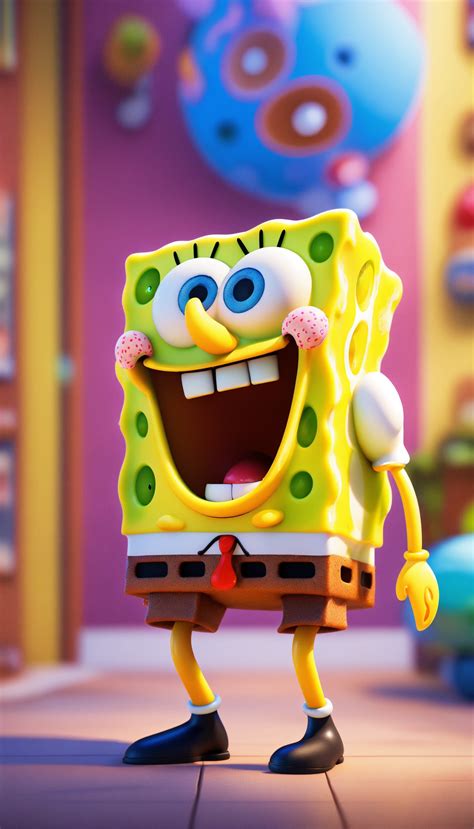 Lexica Spongebob Full Body Image Cute Realistic Vivid Colors Octane Render Trending On