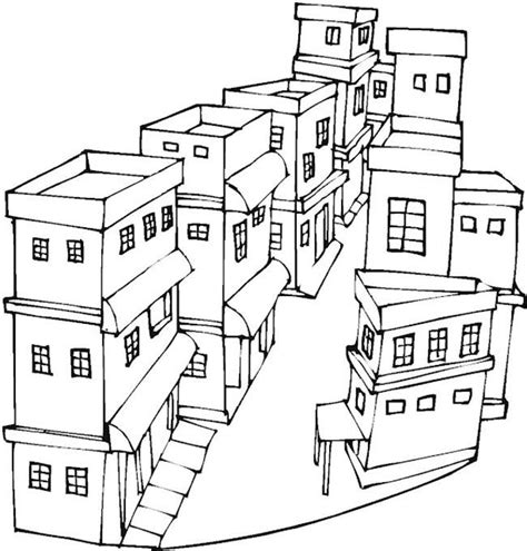 150 Desenhos de Cidades para Imprimir e Colorir Pintar Casa para colorir Páginas para